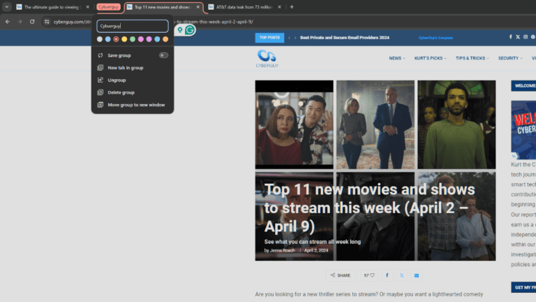 How to group tabs in different browsers to stop tab overload - CyberGuy